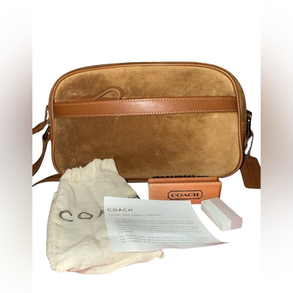 Coach | Bags | Coach Vintage Rare Suede Top Zip Camera Bag | Poshmark